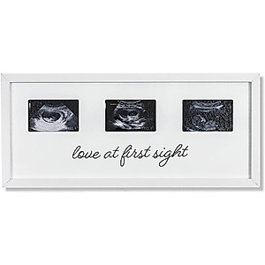 Juvale Sonogram Picture Frame for 3 Ultrasound Keepsake Photos (17 x 7.5 x 0.5 in)