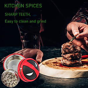 Grinder - 2.2 Inch Red Hand Grinder, Kitchen Spice Grinder for Coffee Beans, Nuts, Spices, Tobacco and Other Ingredients, Convenient and Easy to Clean (1 Pack)