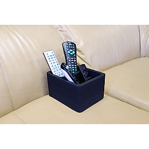 Polar Whale Remote Control Holder Stylish Storage Tray for Sofa Bed Couch Floor Car RV Lounge TV Room Desk or Table Durable Black Foam 2 Compartments 7.5 x 6 Inches