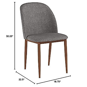 Christopher Knight Home Anastasia Fabric Dining Chairs, 2-Pcs Set, Light Grey / Light Walnut