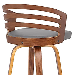 Armen Living Jayden Mid-Century Swivel Counter Height Barstool, 26", Gray