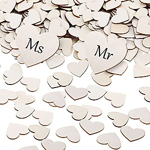 Wooden Hearts Guest Book Hearts Set 150 Pcs Small Wooden Hearts Cutouts and 2 Pcs Big Wood Heart Wooden Heart Guest Book Alternative Christmas Tree Ornament for Wedding Baby Shower Guest Sign