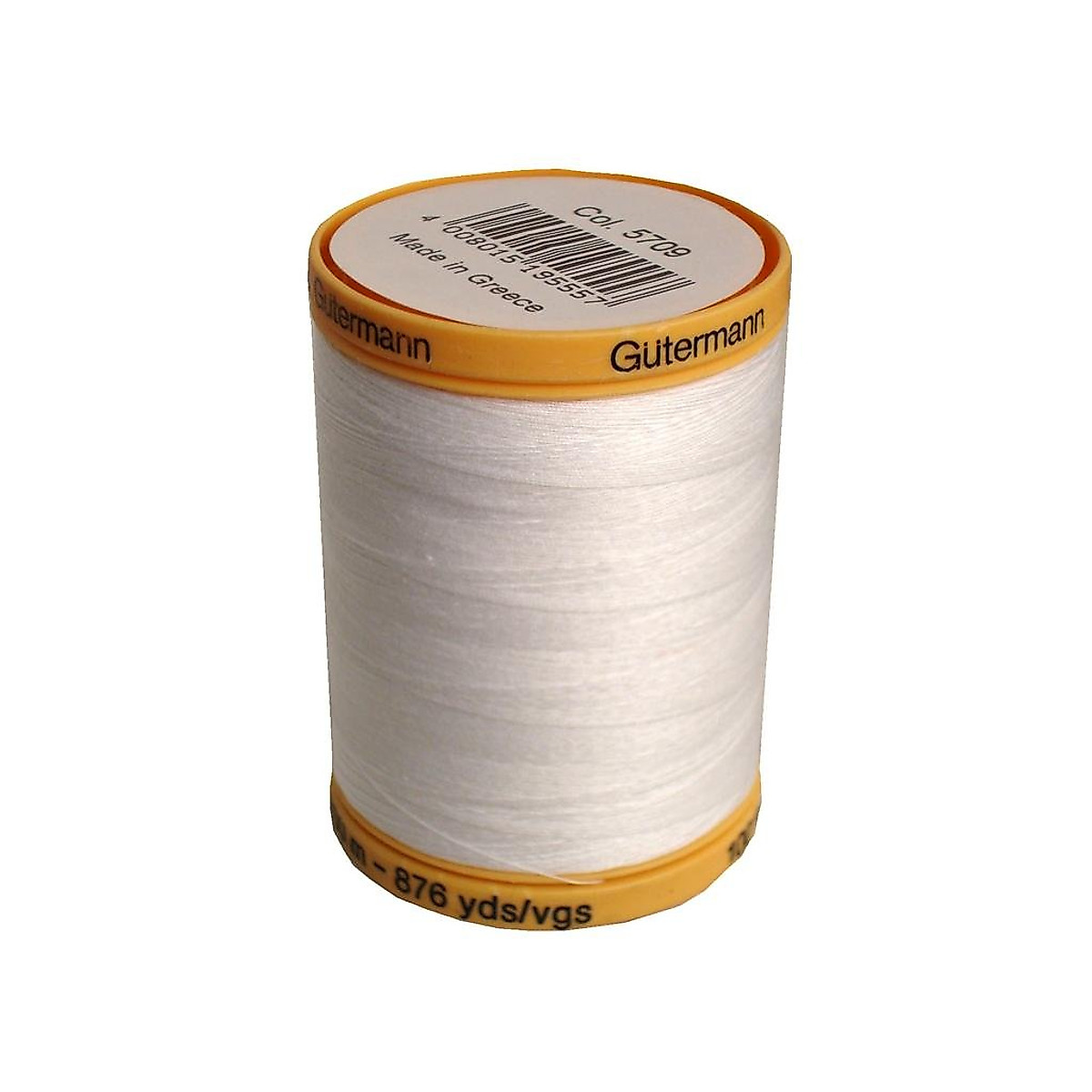Gutermann 25049 Natural Cotton Thread Solids 876 Yards-White