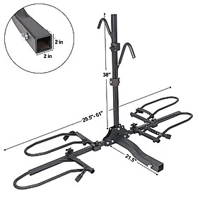 Zibomm Hitch Mount Bike Rack for 2 Bikes, Bicycle Platform Rack for Cars Trucks SUVs, ebike Rack 120 lbs Capacity with Up to 5" Fat Tire, Quick Tilt Release and Anti-Wobble with 2" Hitch Receiver