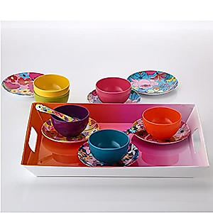 French Bull Assorted Plates-6 Piece Set-Melamine Dinnerware, Serving, Party, Platter, Dish, 6" - Garden Floral Assorted