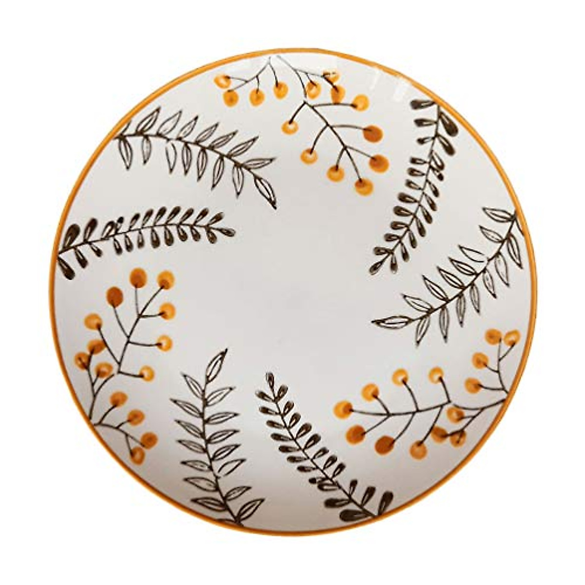 PRETYZOOM Round Serving Platter Leaf Ceramic Retro Food Dishes Seasoning Dish- for Sushi Dipping Dish, Cookie Serving Dishes, Leaf Pattern Small Tea Bag Holder Round Cake Pan