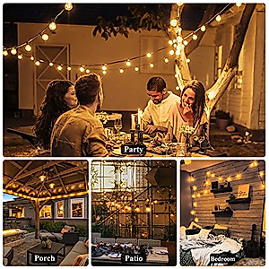 Supzimo 60Ft Outdoor String Lights Waterproof Patio Lights with 32 Shatterproof Dimmable G40 Bulbs, 2700k Commercial Hanging Lights for Outside Backyard Porch Bistro Balcony Garden Party Decor