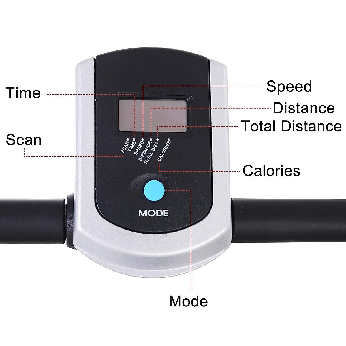 Soozier 2-in-1 Folding Walking Manual Treadmill Machine Sit Up Bench Running with LCD Screen Home Exercise Fitness