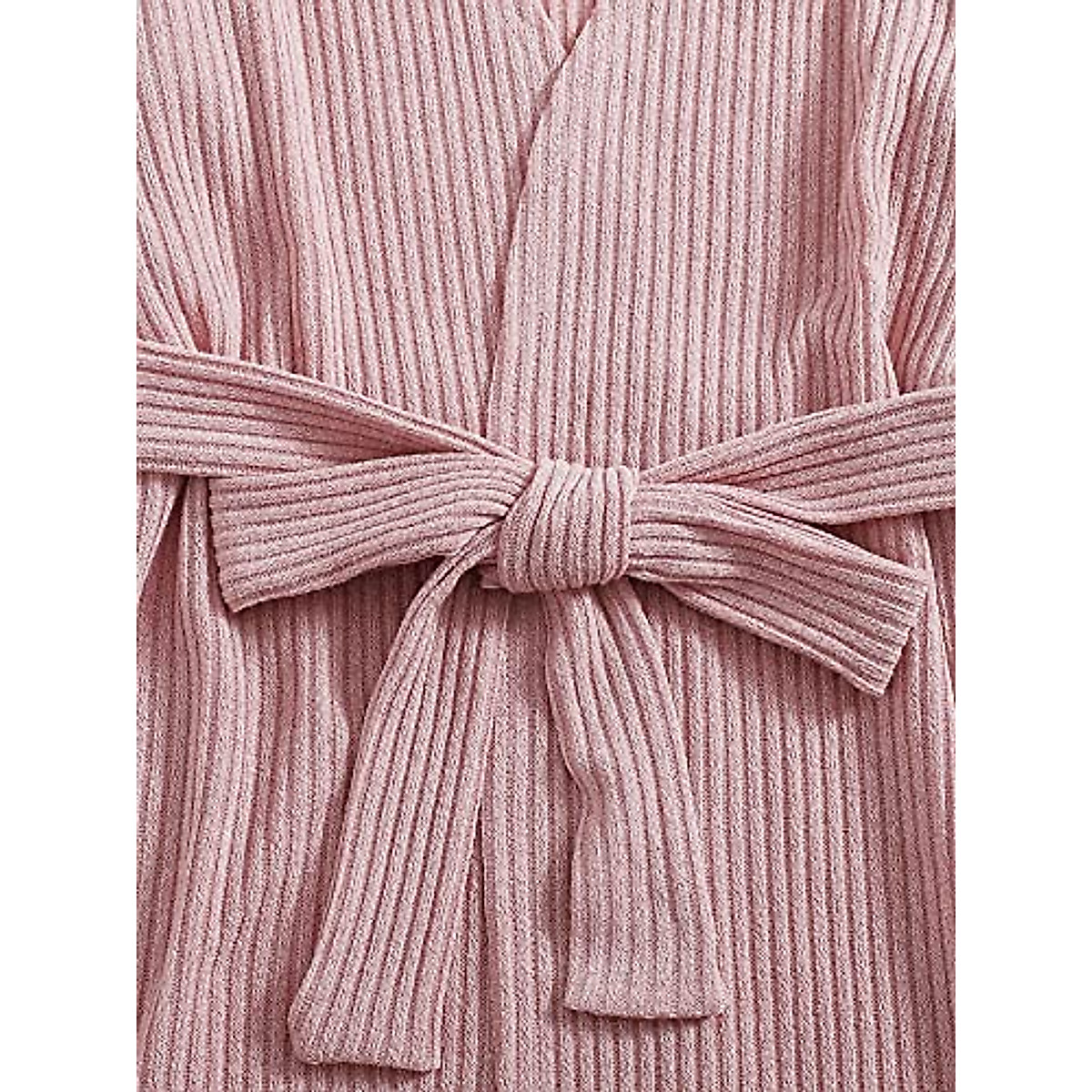 SOLY HUX Womens Pajama Sets 3 Piece Lounge Set Ribbed Knit Cami Top and Shorts Soft Sleepwear with Robe Cardigan Pink M
