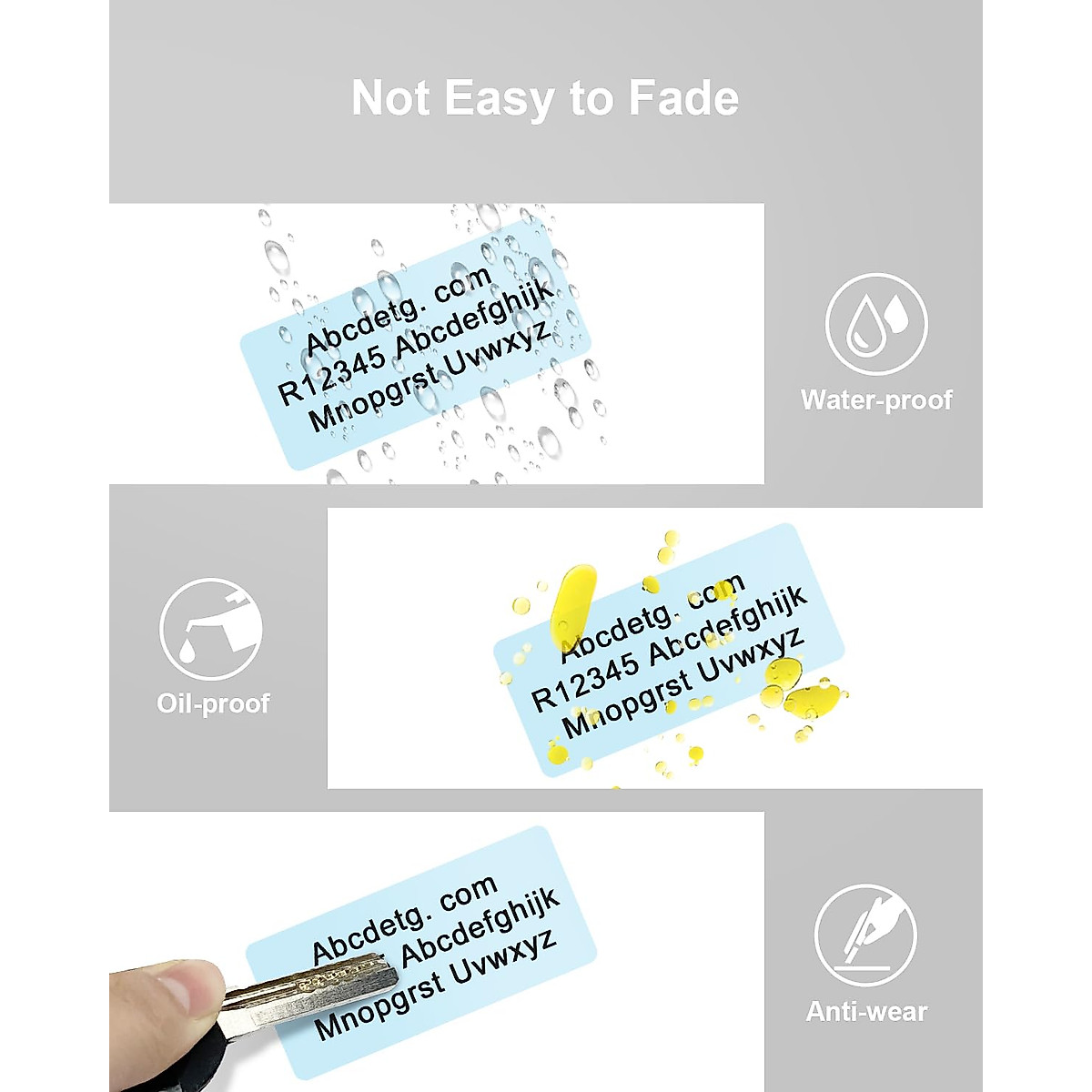 TESSO Thermal Label Maker Tape Adapted P10 Label Maker, Standard Laminated Office Labeling, 15mmx40mm/0.5x1.57inch, P10 Thermal Printing Label Paper (180 Labels/Roll,Blue)