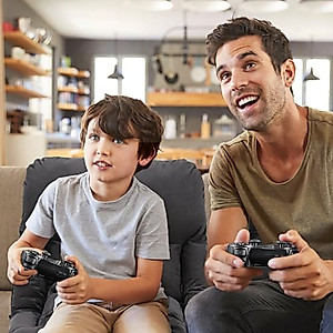 BLUE LAKE Performance 2 Pack Wireless Controller 2.4G double shock Compatible with PS2 /PS1/PC(Jet Black)