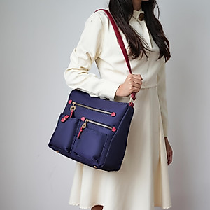 MKF Collection Crossbody Bag for Women, Nylon PocketBook Handbag Shoulder Bag Zipper Purse By Mia K