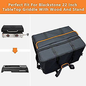Grill Carry Bag for Blackstone 22 inch Tabletop Griddle with Hood Lid and Stand - Fit for Model 1891- Portable Outdoor BBQ Grilling Carry Bag - Heavy Duty Waterproof 600D Oxford Fabric