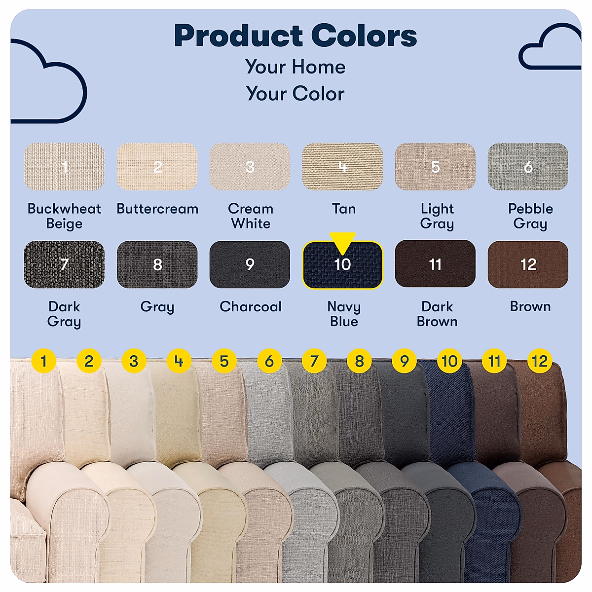 Serta Copenhagen 73" Rolled Arm Sofa, Easy Care Polyester, Soft Pillow Back, Pocket Coil Seat Cushions, Removable Covers, Loveseat or Couch for Small Spaces, Living Rooms or Bedrooms, Navy Blue