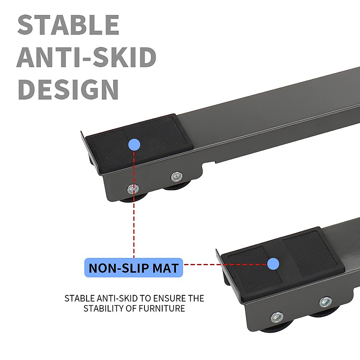 Baisiky Furniture Dolly Mobile Roller, Extendable Appliance Rollers Mobile Washing Machine Base, Fridge Stand Moving Cart for Washing Machines, Refrigerators(Black)