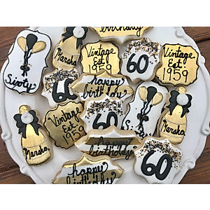 LUBTOSMN Celebration Cookie Cutter Set-7 Piece-Cake, Heart, Cupcake, Champagne, Wine Bottle, Plaque Cookie Cutter Mold for Birthday Wedding Anniversay Bridal Shower Engagement Cookie Cutters