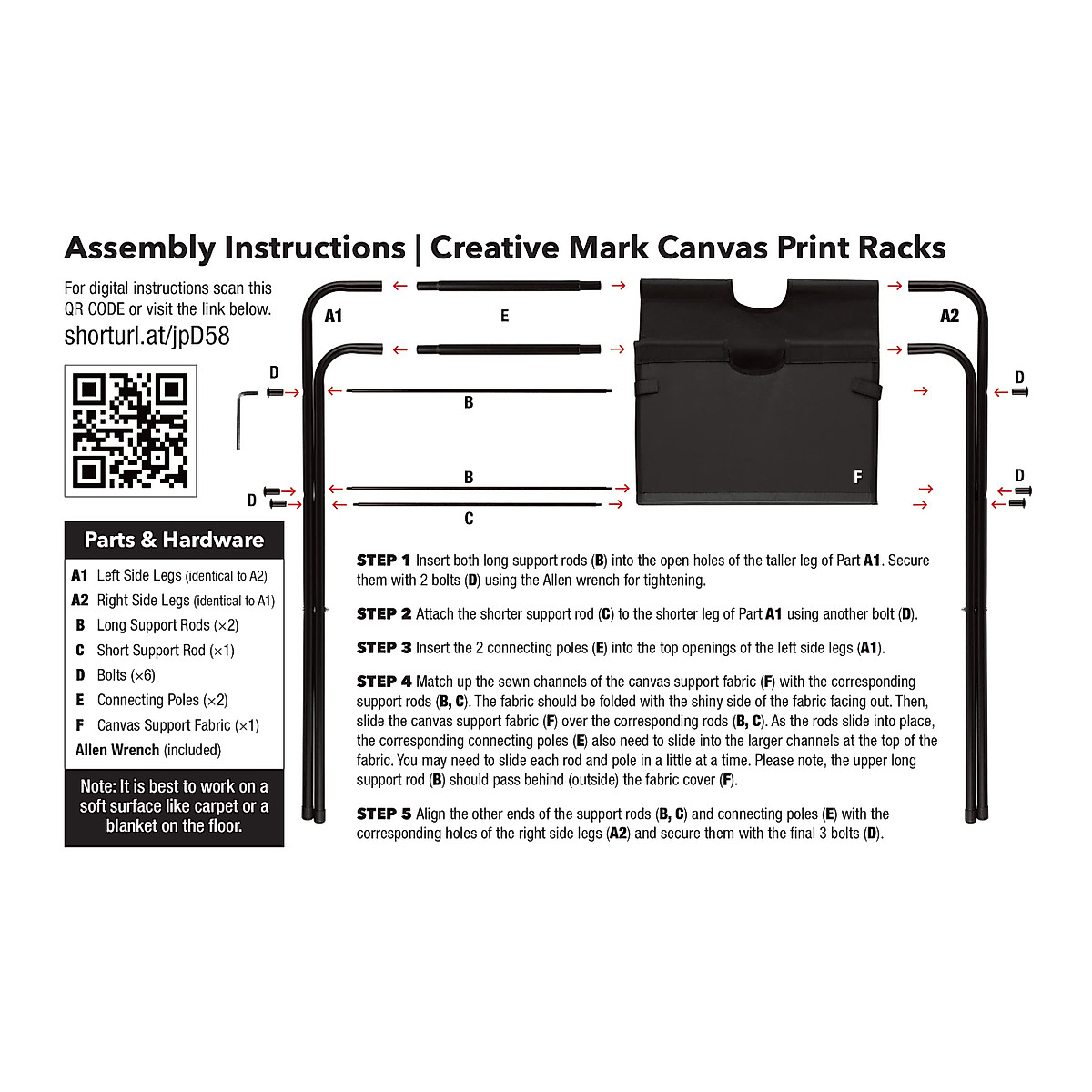 Creative Mark Folding Canvas Print Rack - Artist Gallery Portable Display Rack for Posters, Artwork, Prints, Canvas, Panels, Galleries, Studios & Storage - Mini