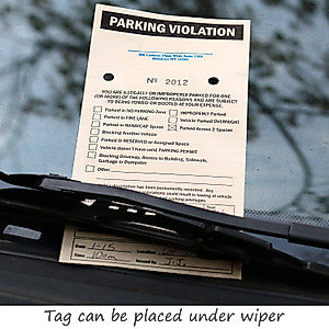 SmartSign NCR 2-Part Perforated Numbered Parking Violation Ticket | 4.25" x 9.25" Manila Tag with Adhesive Strips, Pack of 50