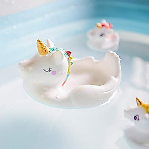 Lightaling Squirt Toys Cute Animal Unicorn Rubber Family Bathtub Pals Bath Toys -Unicorn Floating Bath Tub Toys Value Pack (Set of 4)