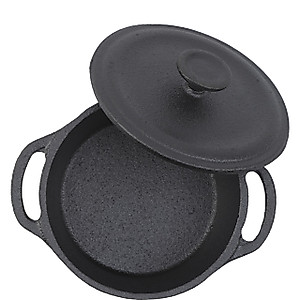 GoodCook Pre-Seasoned Cast Iron Mini Dutch Oven, Black, Small Dutch Oven Pot with Lid, Durable Cast Iron Cookware, Even Heating for Stews, Soups, and Baking, Oven Safe to 500°F