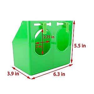 DQITJ 2 Pcs Pigeon Plastic Feeder, Dove Bird Food Feeding Hanging Box for Poultry Pigeon Parrot Budgie Parakeet Cage (Two Holes)