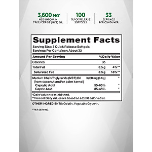 Nature's Truth MCT Oil Capsules | 100 Softgels | Keto Friendly Coconut Oil Pills | Non-GMO, Gluten Free