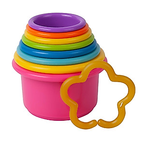 Melissa & Doug Geometric Stacker and The First Years Stack & Count Stacking Cups - Educational Toys for Toddlers