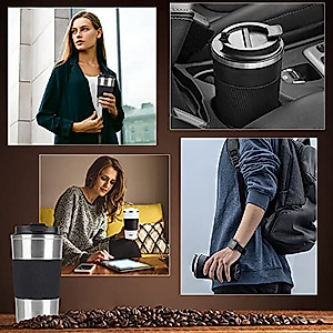 HASAGEI Travel Mug, Insulated Coffee Cup with Leakproof Lid - Vacuum Insulation Stainless Steel for Hot and Cold Water Coffee and Tea (silver 510ml)