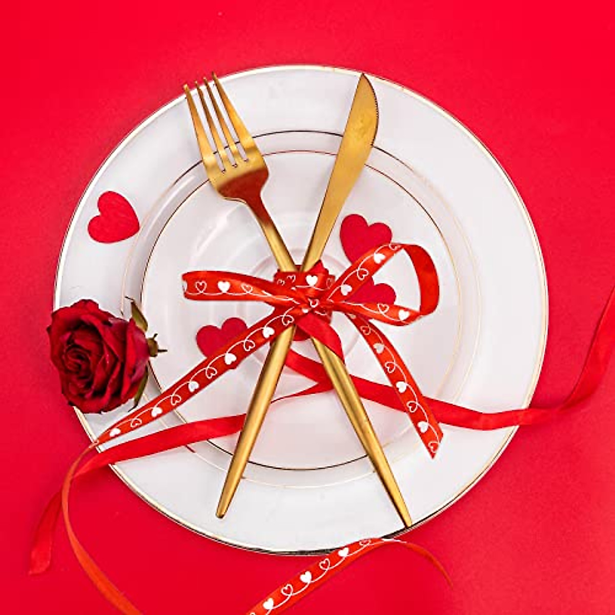 Valentine Heart Ribbons for Gifts Wrapping 15 Rolls Love Heart Ribbons for Craft Valentines DIY Craft Decoration Party Favors Supplies