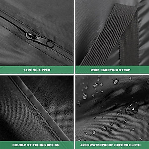 Garden Cushion Storage Bag 420D Waterproof 68" Rectangular Outdoor Patio Cushion Storage Bag — Outdoor Cushion Storage Bag with Zipper and Handles Extra Large Storage Bags 68" L x 29" H x 20" W Black