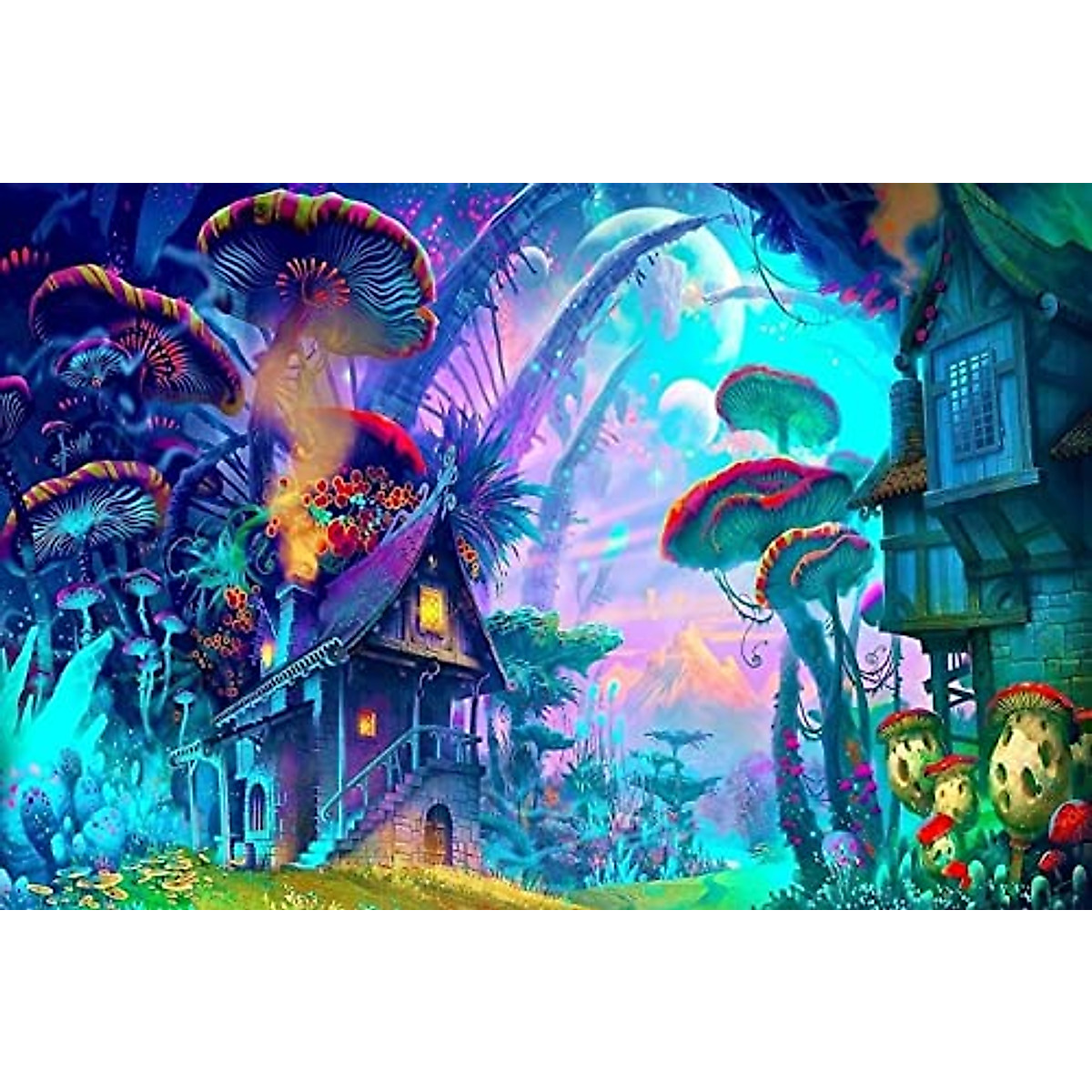 YISUMEI Trippy Mushroom Throw Blanket Colorful Forest Plant Fleece Blanket Soft Warm Cozy for Sofa Couch Bed 60"x80"