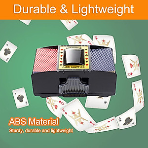 BEAIMUXI Card Shuffler 2 Deck, Automatic Card Shuffler Playing Card Shuffler Electric Battery Operated Poker for Playing Card, Family Party Poker, UNO, Phase 10