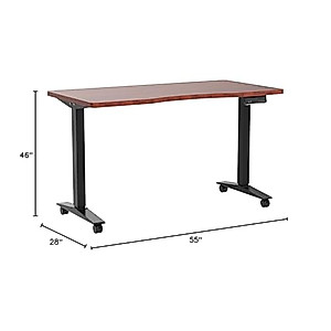 Monomi Height Adjustable Electric Standing Desk, 55 x 24 Inches Stand up Desk, Sit Stand Home Office Computer Desk(Black Frame+Cherry Top)