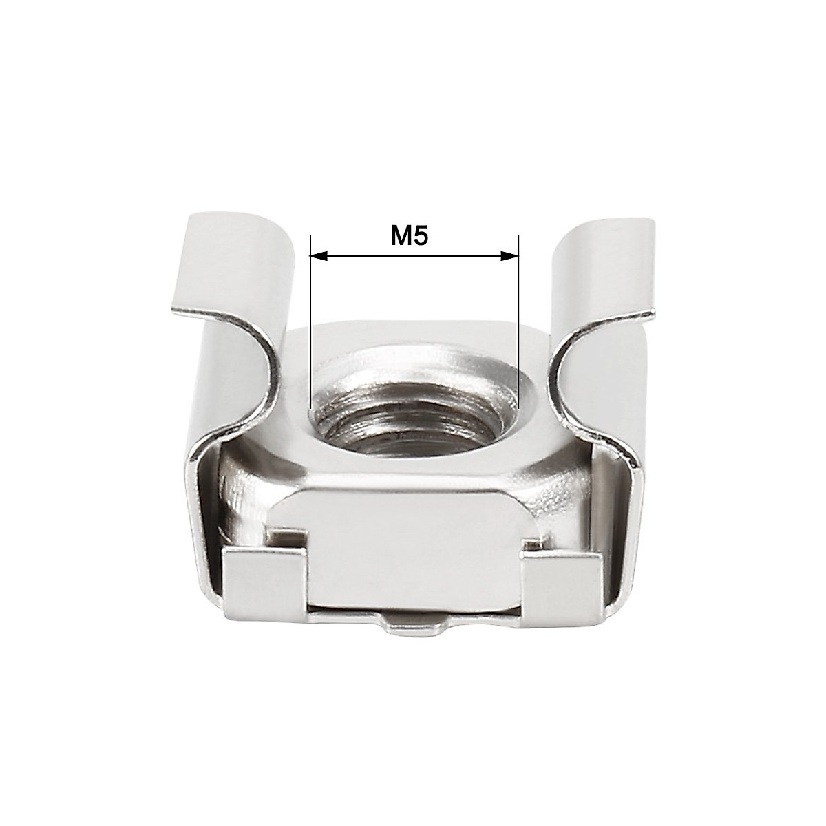 uxcell 55 Pack, M5 Cage Nut, Carbon Steel Nickel Plated for Server Shelf Cabinet