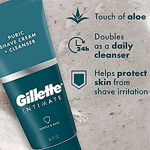 Gillette Intimate 2-in-1 Pubic Shave Cream and Cleanser, 6 oz