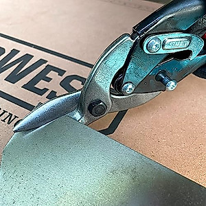 MIDWEST Aviation Snip - Left Cut Regular Tin Cutting Shears with Forged Blade & KUSH'N-POWER Comfort Grips - MWT-6716L