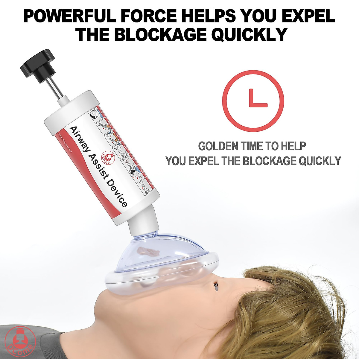 DCome 1 Pack Child Removal Device for Removing Obstructed Objects, Portable Device for Toddlers and Kids, Safe and Effective Infant First Aid Kit, Easy to Use, Equipped with Different Size Masks