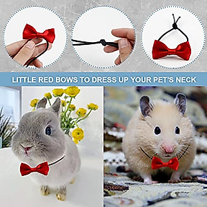 YOLUFER Small Pet Hat and Bow tie Guinea Pig Black Hat with Bow Tie Hamster Costume Pet Cap for Lizard Rabbit Hedgehog Kitten Doggy