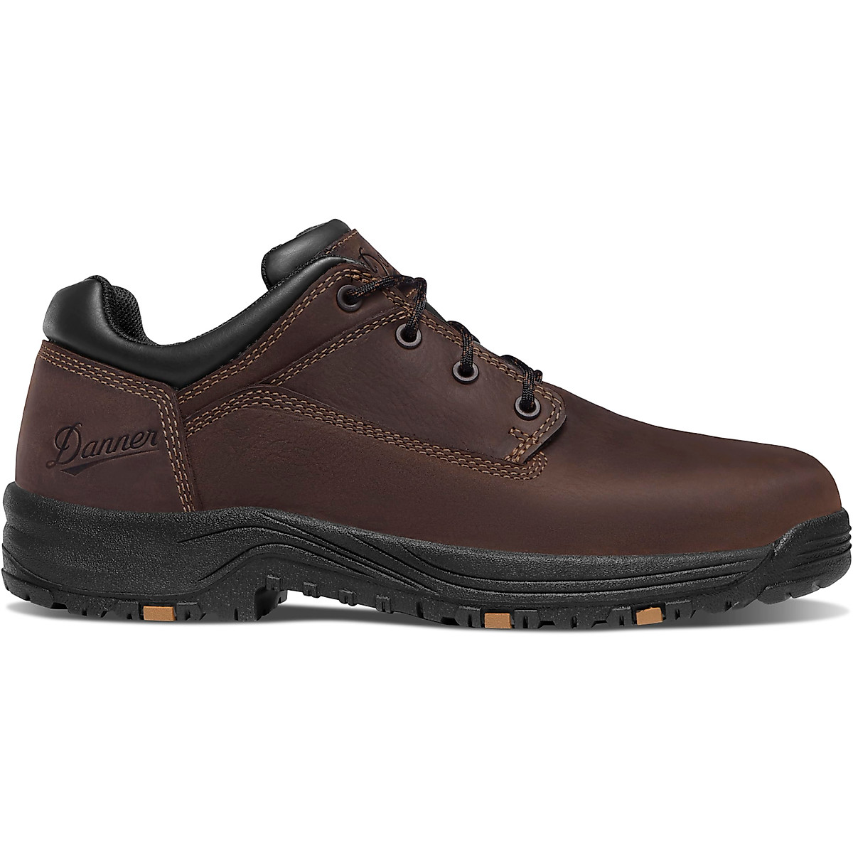 Danner 3" Caliper Aluminum Toe Work Boots for Men - Low-Top Full-Grain Leather Upper with Safety Toe, Comfort Cushioning, and Traction Heel Outsole, Brown Hot - 12 EE