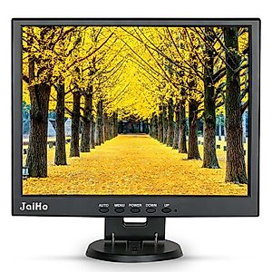 JaiHo 15 Inch LCD Monitor Display - 1024x768 Resolution HDMI PC Monitor Color Screen, Home Security Monitor with VGA/HDMI/BNC/AV/USB Earphone Input, Built-in Dual Speakers