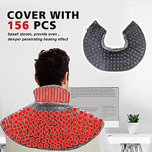 ZXU Jade Stone Heating Pad for Neck and Shoulder, 22" x26“ Electric Heated Neck Shoulder Wrap，Auto Shut Off Weighted 2.3lb,12 Heat Setting and 1-24h Auto-Off,Stay on Function,Hot Heated Pad