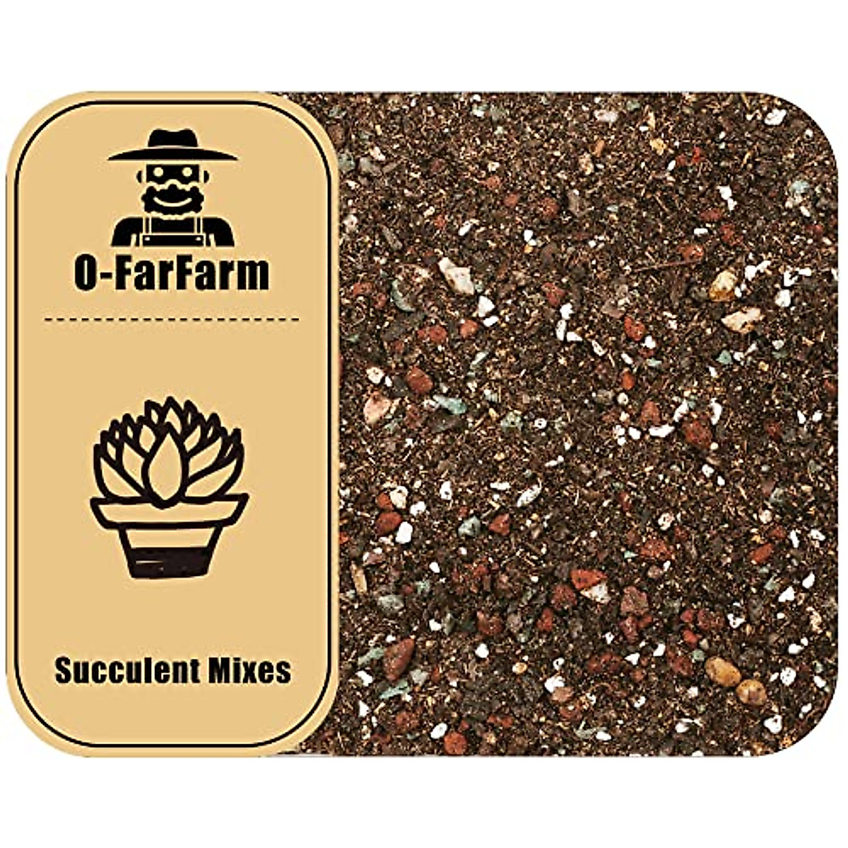 O-FarFarm Succulent Soil Potting Mix 2.2 LBS, Optimized PH Fast Draining with Added Nutrients, Perfect for Small Succulent Pots