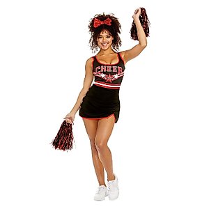 Dreamgirl Adult Cheerleader Costume, Womens Cheer Team USA Halloween Costume - Medium