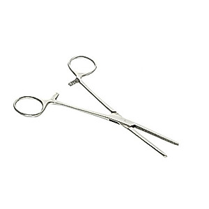 SE 6-¼" Stainless Steel Self-Locking Straight Forceps - 660FS