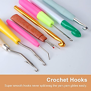 FantasyDay Wood Yarn Holder,Thread Holder,Knitting Embroidery Accessory Gift, Craft & Sewing Supplies - with 8 Crochet Hooks,9 * 9 * 18cm