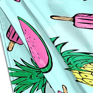 Pineapple Watermelon Popsicle Satin Pillow Cases Silk Satin Pillowcase for Hair and Skin Standard Set of 2 Super Soft Silk Pillowcase with Envelope Closure (20x26 in)