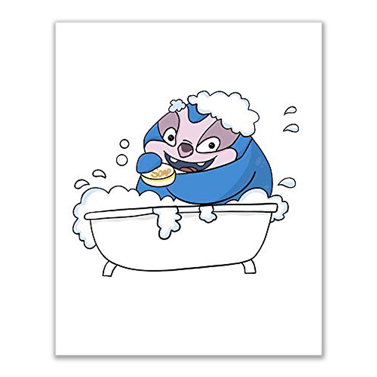 Lilo and Stitch Bathroom Photos - Set of 4 (8 inches x 10 inches) Kids Prints