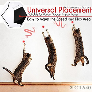 SereneLife Automatic Cat Cube Toy - Electronic Rotating & Moving Teaser Machine for Interactive & Smart Sensory Pet Play - Auto Wireless Control - SLCTLA40.5