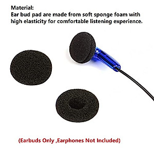 12 Pcs Black Soft Foam Earbuds Cushions Foam Earbud Earpad Ear Bud Pad Replacement Sponge Covers for 13-18mm Earpiece Headphone,Two Way Radio Walkie Talkie Earpiece