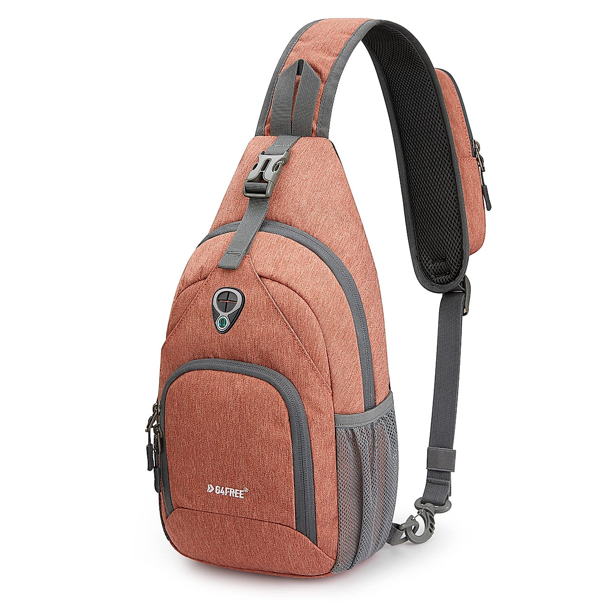 G4Free RFID Sling Bag Crossbody Sling Backpack Small Chest Shoulder Backpack Men Women Hiking Outdoor(Light Orange)